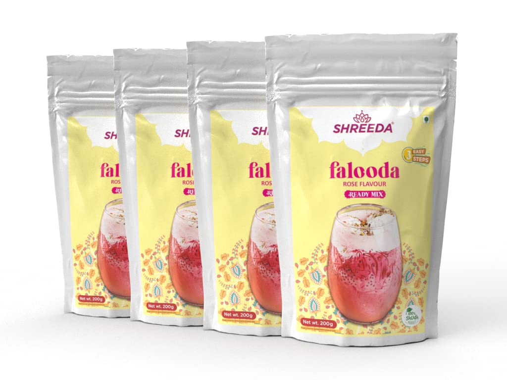 SHREEDA Falooda Mix Rose Flavour Instant Falooda Mix Falooda Icecream ...
