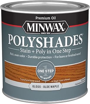 Minwax PolyShades Wood Stain + Polyurethane Finish – ½ Pint, Olde Maple ...