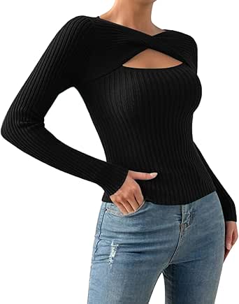 Banded Bottom Sweaters for Women Out Irregular Round Neck T Shirts ...