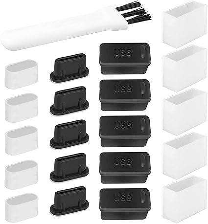 Amazon.com: VSuRing 20PCS Anti Dust Cover USB A USB C Port Cable Plugs ...