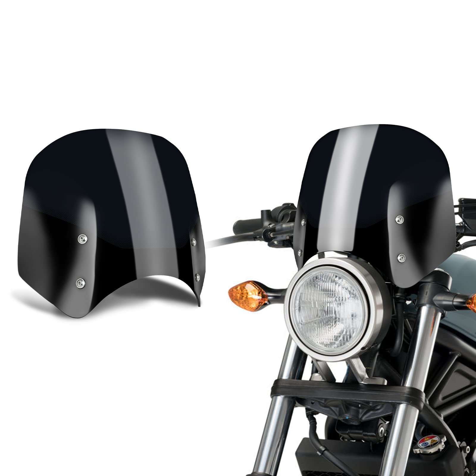 Amazon.com: VASTMT Motorcycle Windshield Spoiler Wind Deflector Air ...
