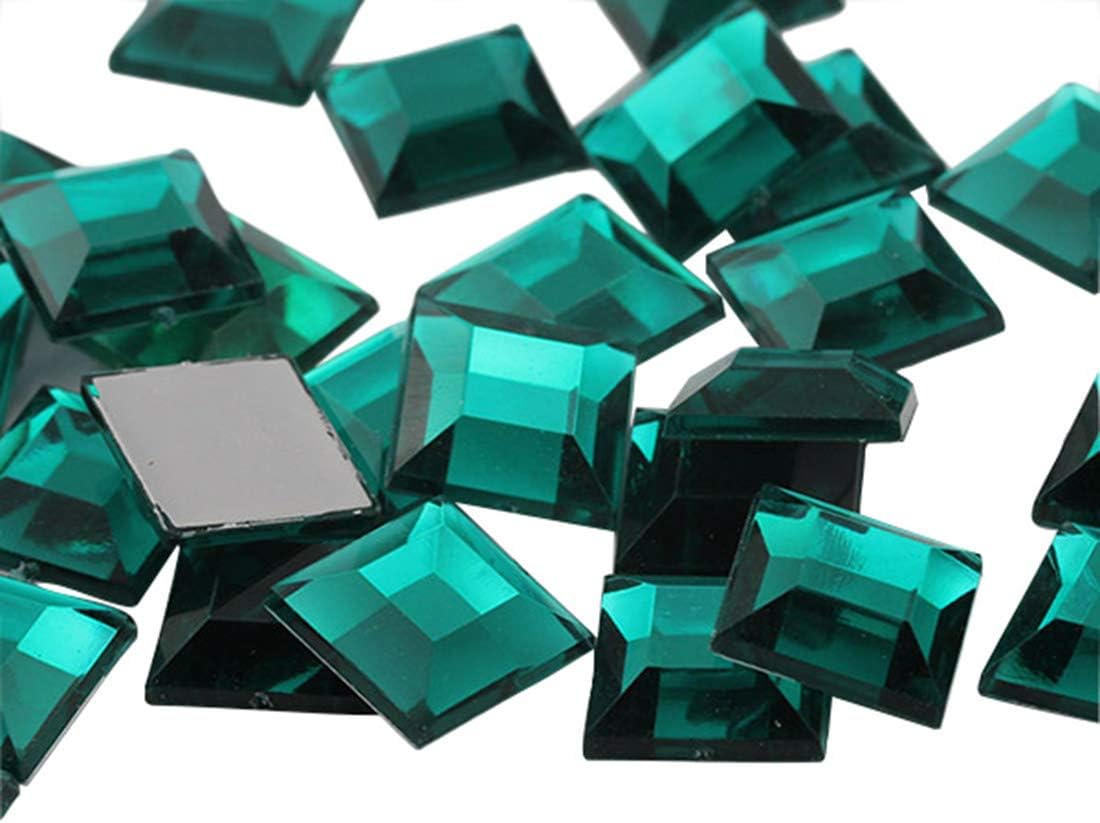Amazon.com: 12mm Flat Back Square Acrylic Rhinestones for Jewelry ...