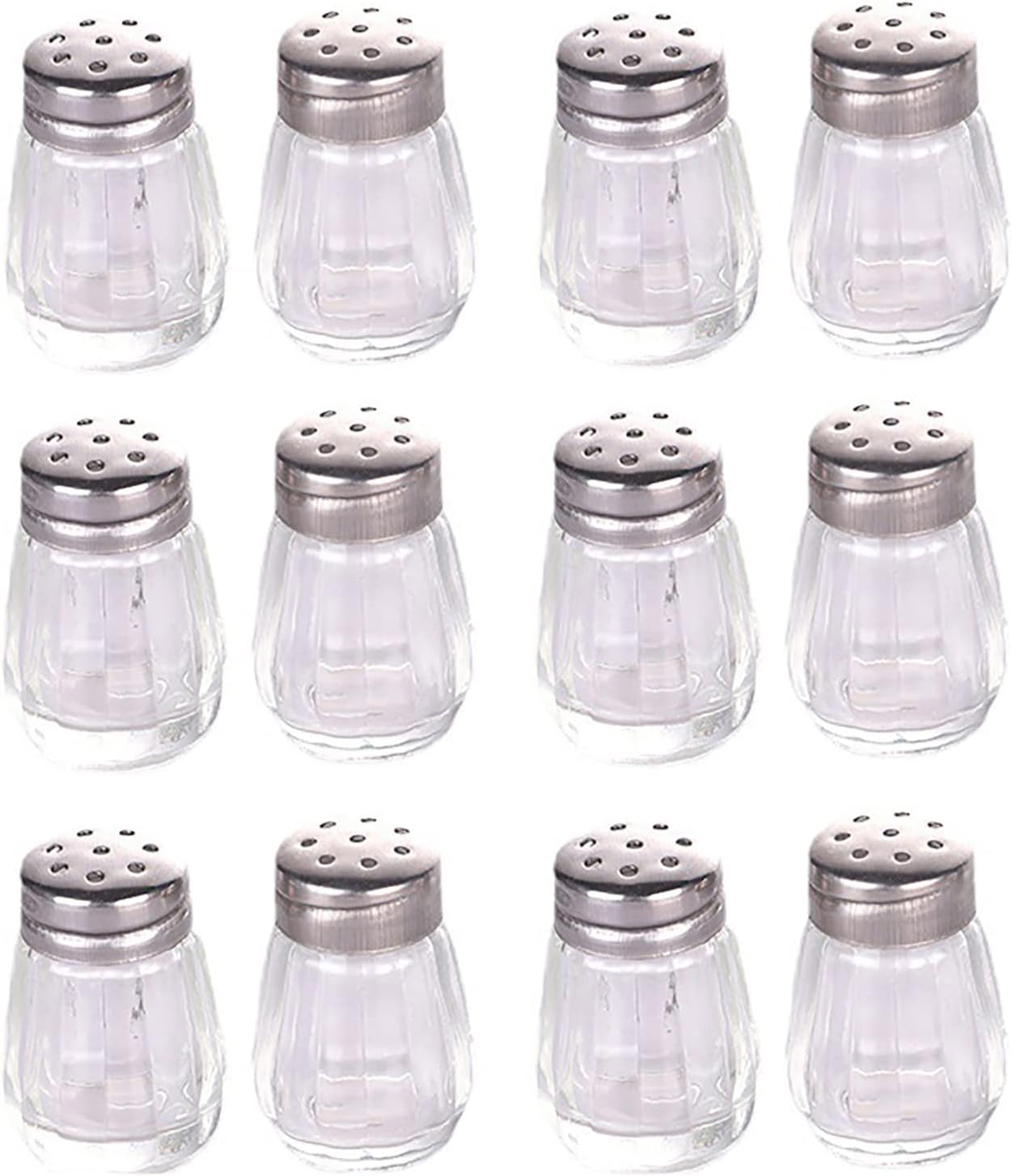 Verve Jelly 12 Pack Glass Salt and Pepper Shakers Set with Stainless ...