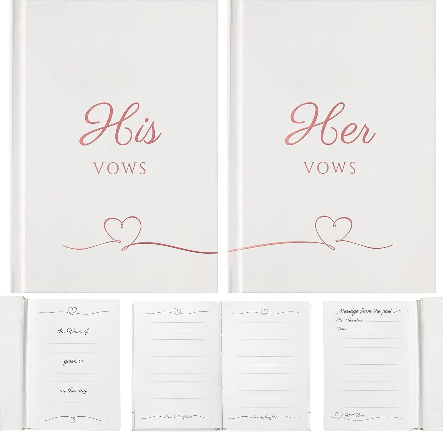 Amazon.com: 2 Pack Vow Books, Vow Books for Wedding, Vow Books His and ...