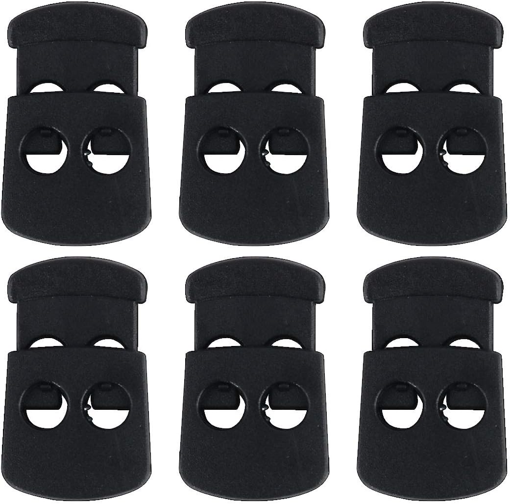 sourcing map 6pcs Plastic Cord Lock Stopper Clip End Spring Stop Double ...