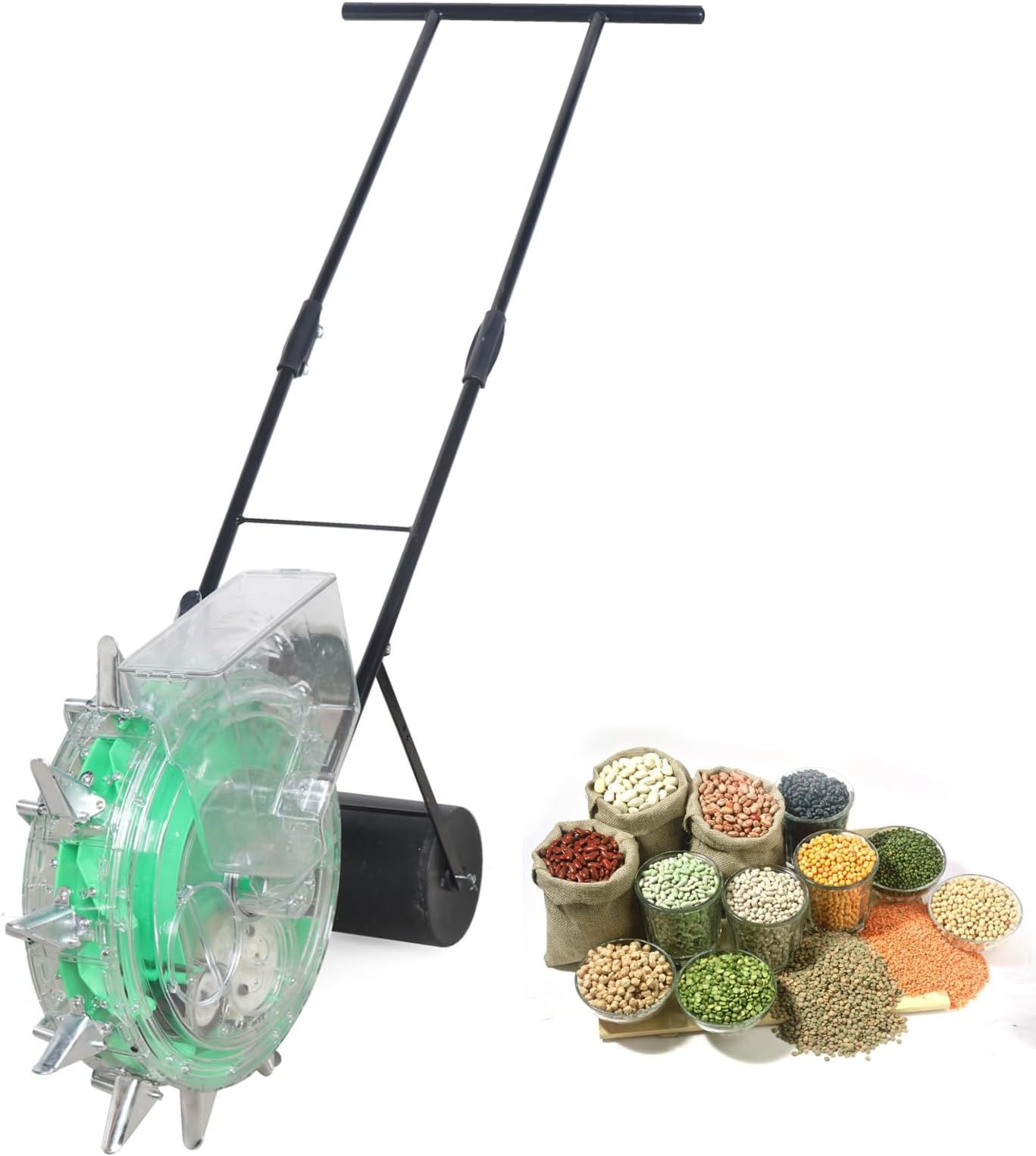 Amazon.com : Garden Seeder Row Planter, Hand Push Seeder Machine w/12 ...