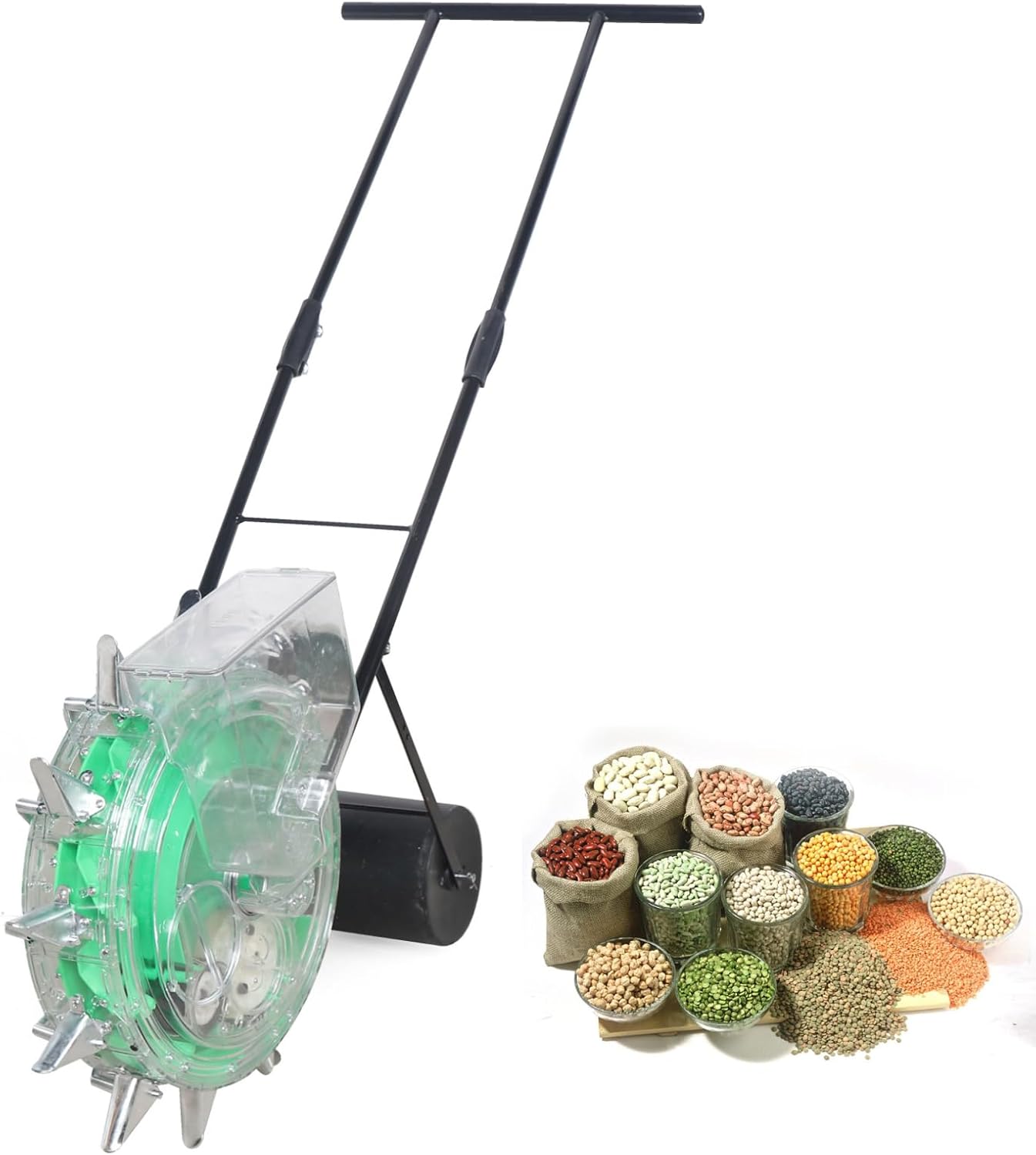 Amazon.com : Garden Seeder Row Planter, Hand Push Seeder Machine w/12 ...