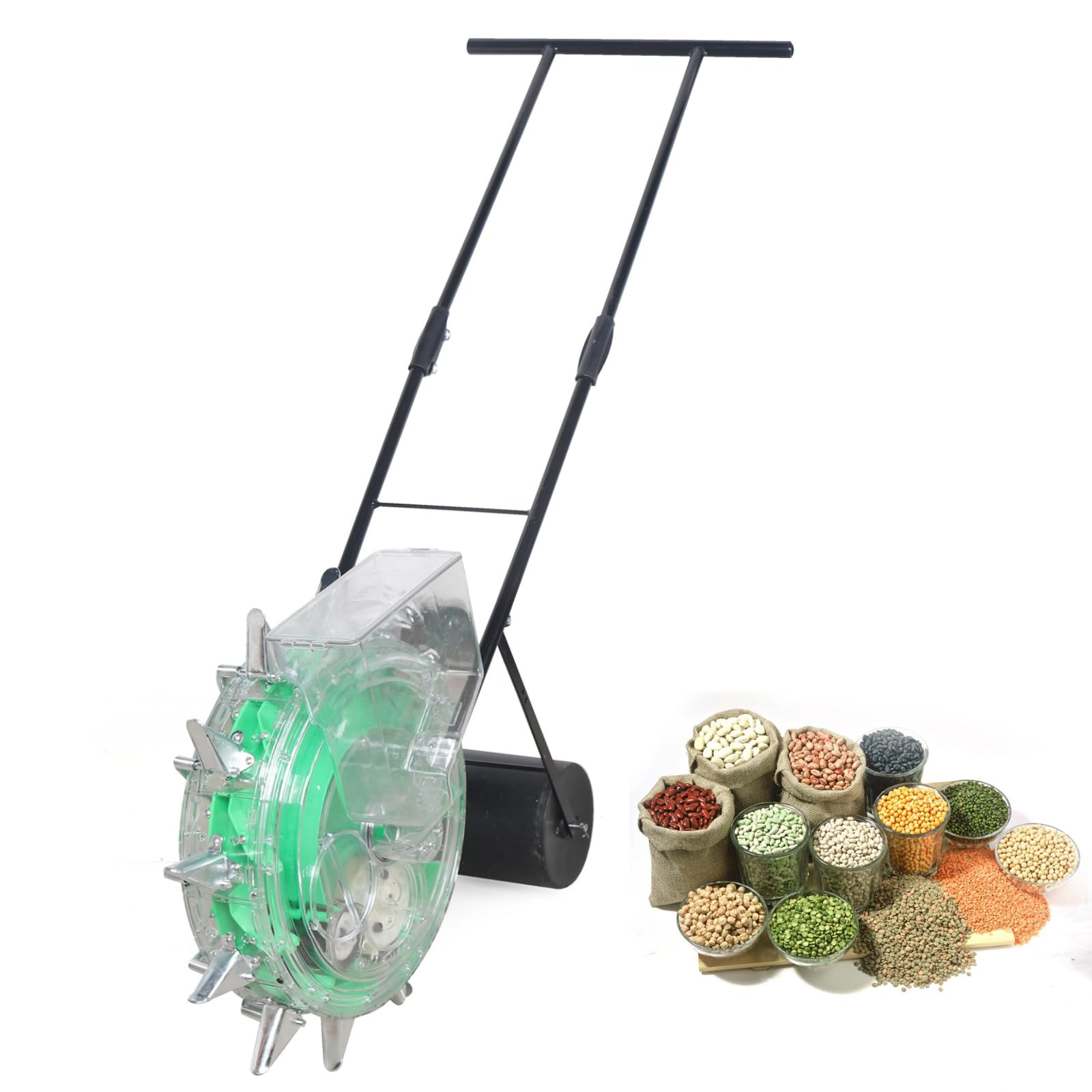 Amazon.com : Garden Seeder Row Planter, Hand Push Seeder Machine w/12 ...