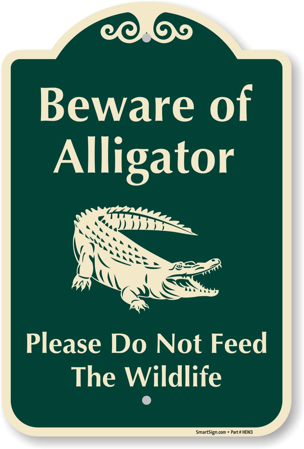 Amazon.com: SmartSign 14 x 10 inch “Danger - Alligators And Snakes In ...