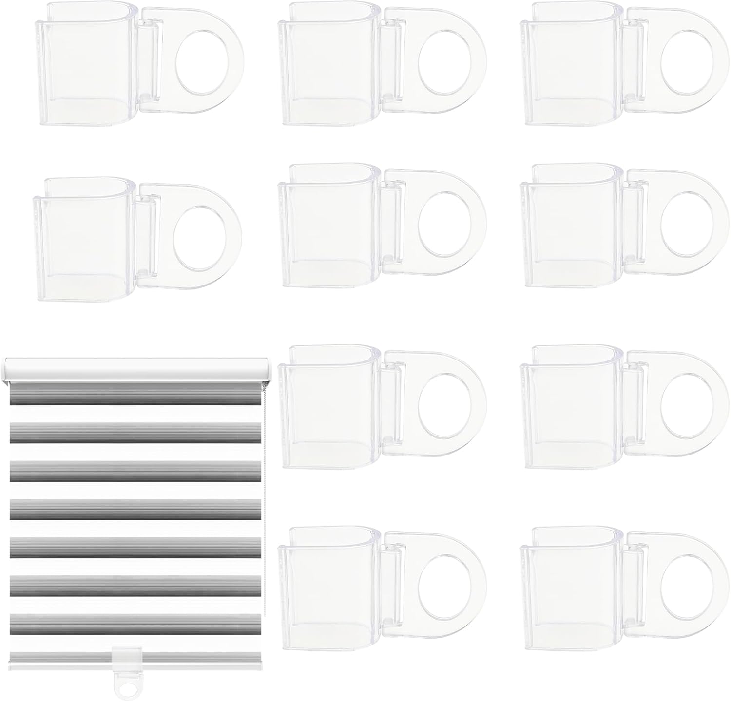 Amazon.com: 10 Pack U-Shaped Roller Curtain Grips Hanging Ring Curtain ...