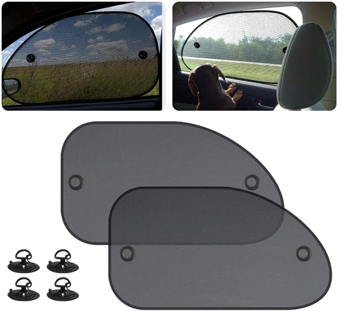 Universal Car Window Shade, 2 Pack Cling Sunshade for Car Windows - Sun ...