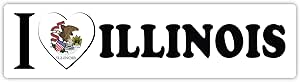 Amazon.com - I LOVE ILLINOIS USA state heart sticker decal 7" x 2'