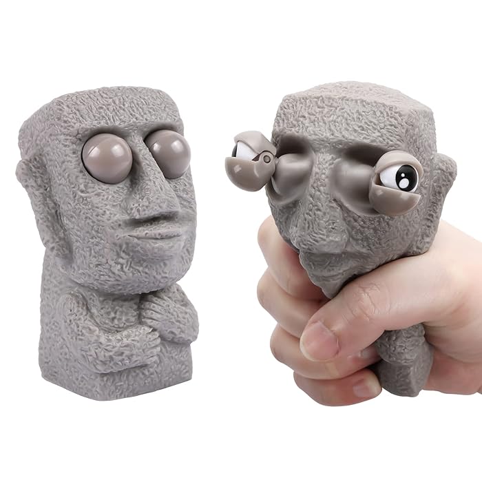 Buy Moai Squeeze Toys,Eye Popping Stress Relief Hand Fidget Sensory Toy ...
