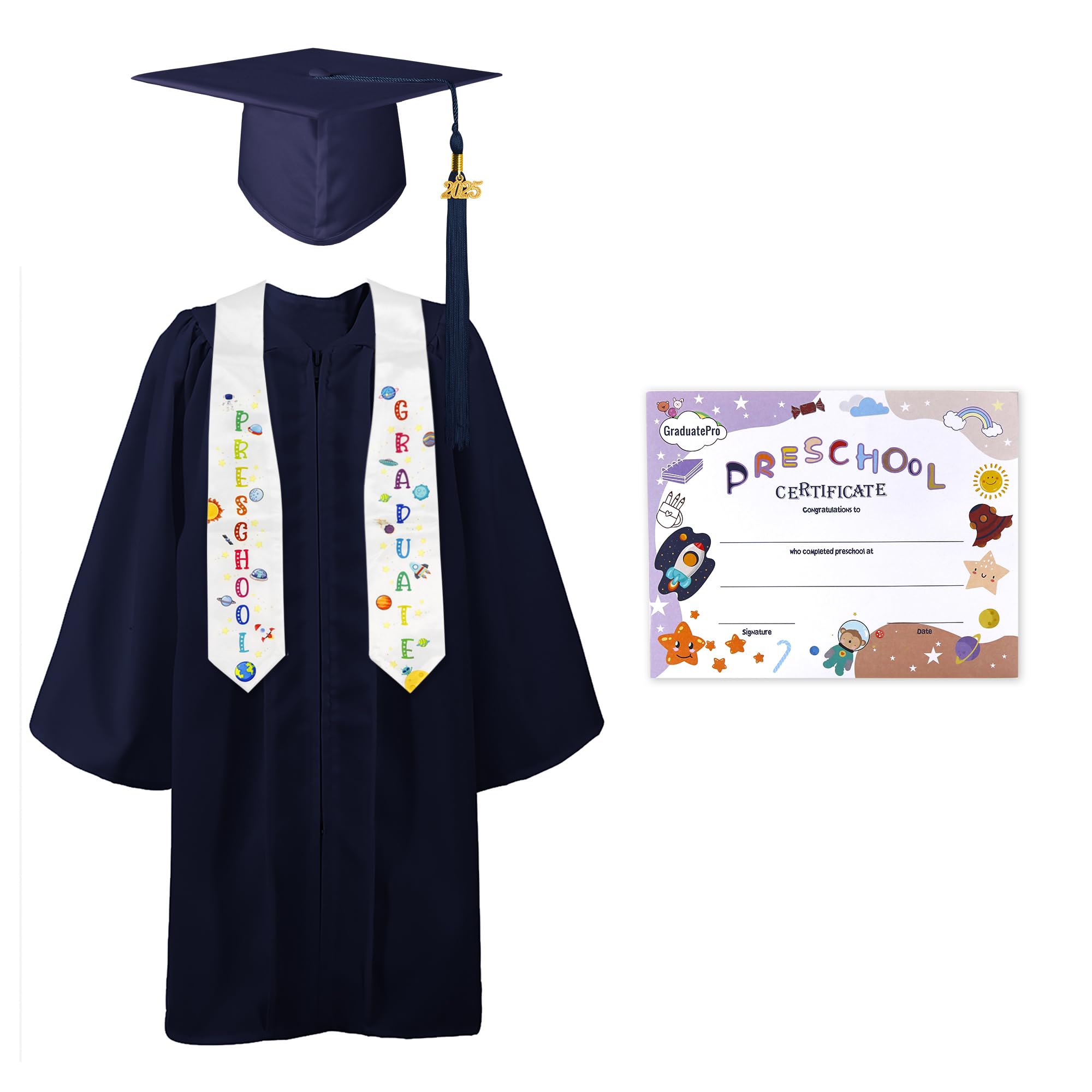 Snapklik.com : Preschool Graduation Cap Gown Class Of 2025 Stole ...
