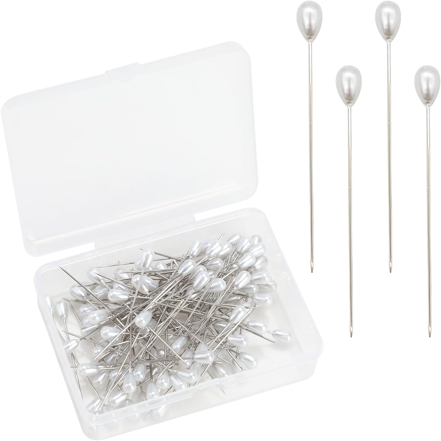 100 Buttonhole Pins, 5.5cm Long Sewing Pins Wedding Boutonniere Bouquet ...