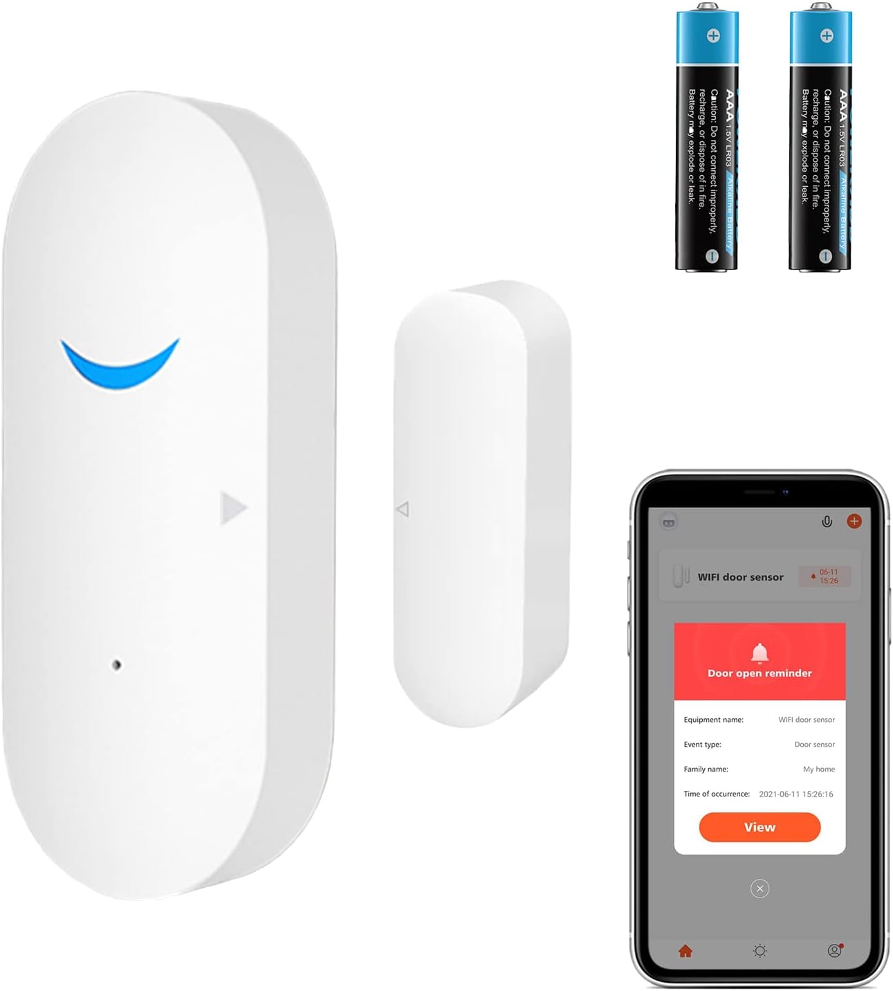 Amazon.com: Smart Door Sensor Alarm Wireless, WiFi Door Window Detector ...