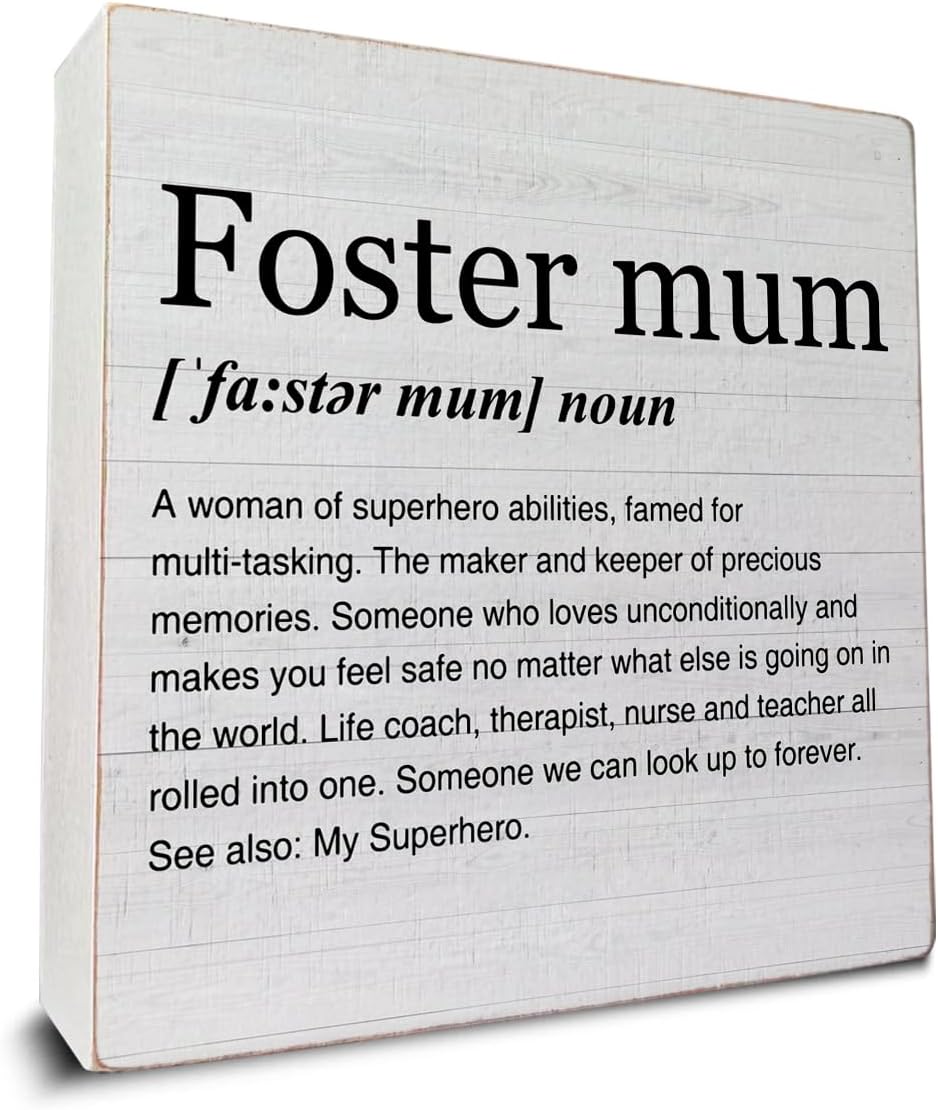 Amazon.com: Foster Mom Gifts for Women Foster Mum Definition Art Wooden ...