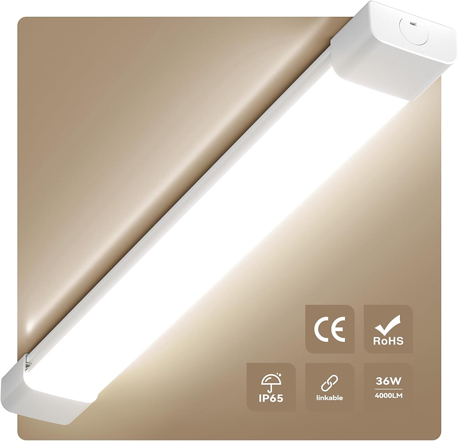 Anten LED Feuchtraumleuchte 120cm | 36W Feuchtraumlampe | Neutralweiss 4000K 4000LM ...