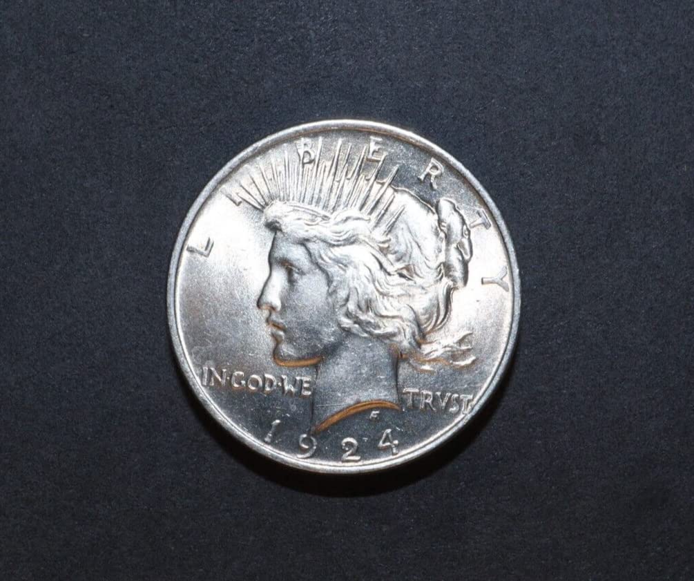 1924 No Mint Mark 1924 BU GEM SILVER PEACE DOLLAR COIN UNC MS+++ $1 ...