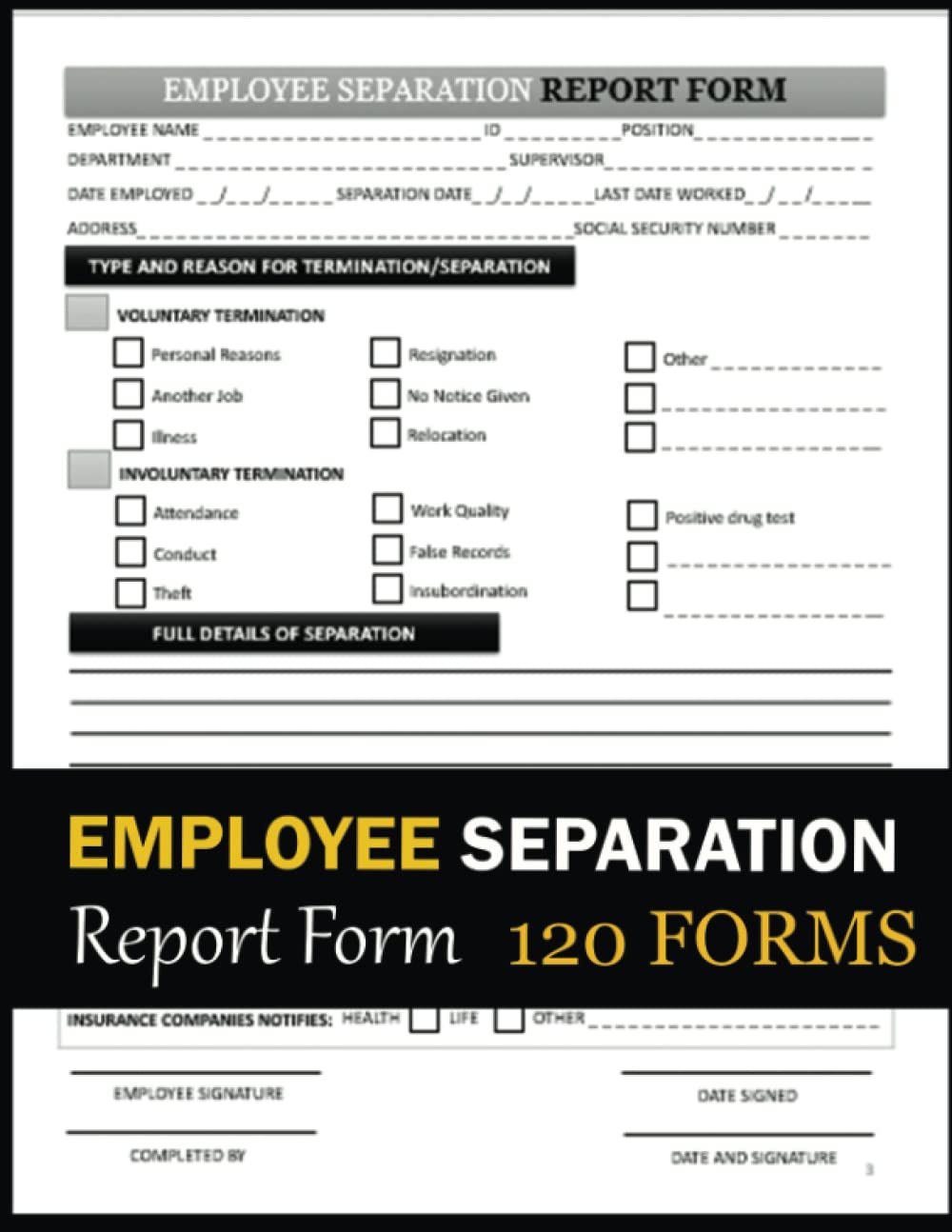 Employee Separation Report Form: Employee Resignation / Termination ...