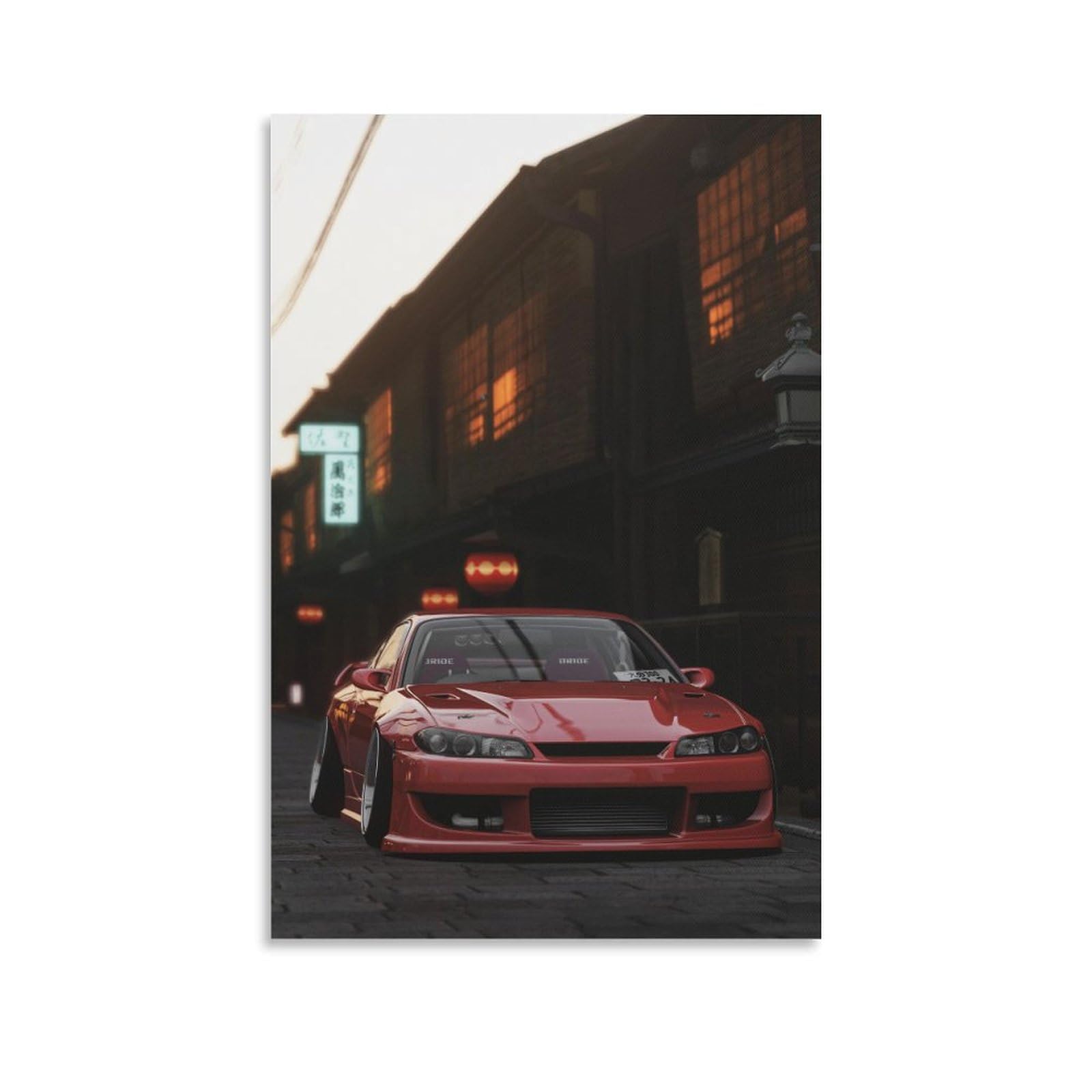 Amazon.com: Stance Car Artwork Japanese Culture JDM Red S15 Poster ...