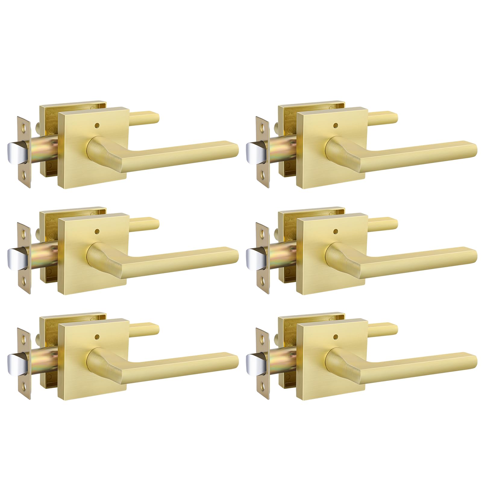 goldenwarm Gold Door Handles Interior, Brushed Gold Privacy Door ...