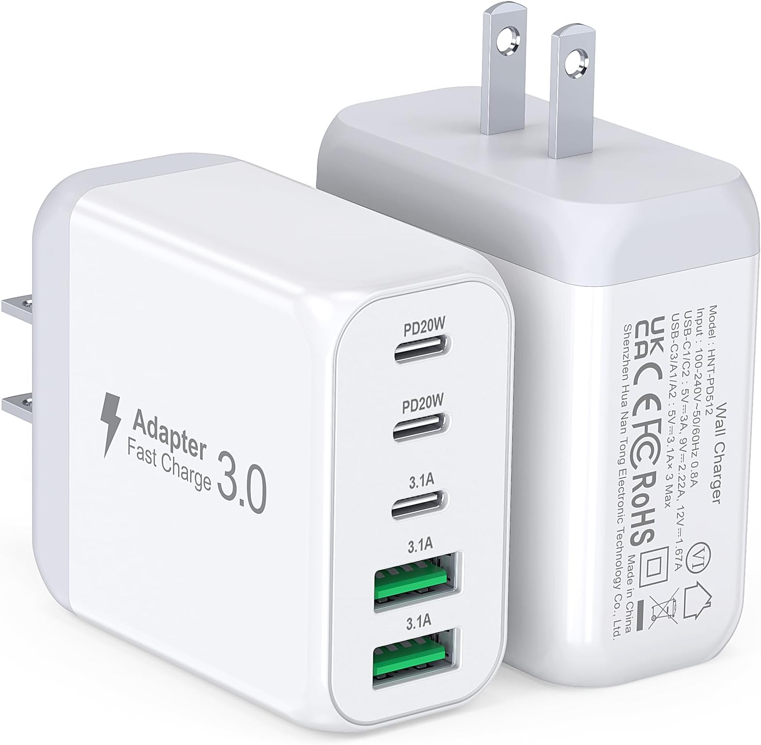 Amazon.com: 50W USB C Wall Charger Block, 2Pack 5-Port C Charger Fast ...