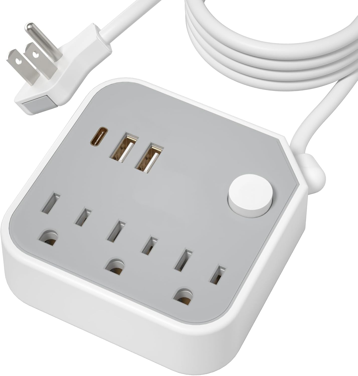 Amazon.com: Flat Plug Power Strip, 6FT Extension Cord Ultra Thin Flat ...