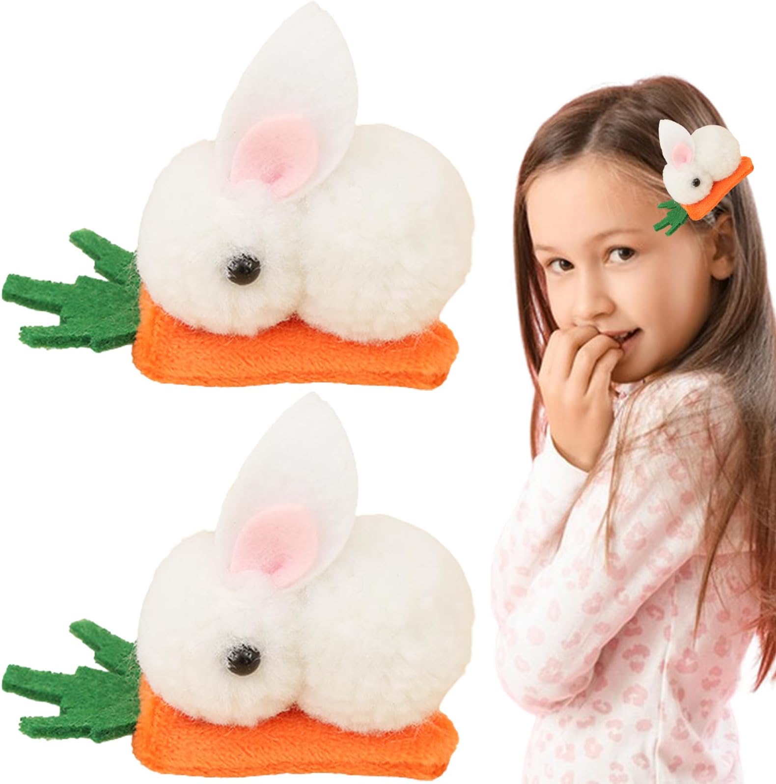 Amazon.com : Easter Hair Claw Clips Cartoon Rabbit Ear Hairpin Plush ...