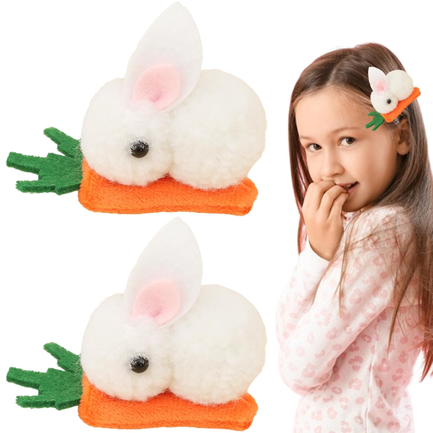 Amazon.com : Easter Hair Claw Clips Cartoon Rabbit Ear Hairpin Plush Bunny Hair Clips, Cute ...