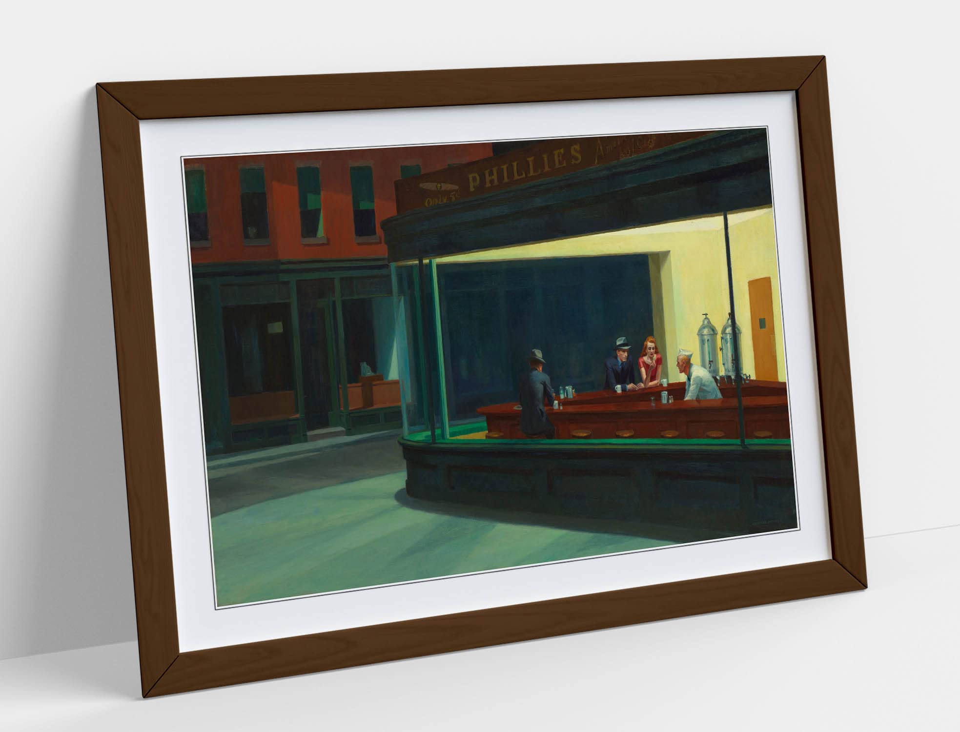 CANVAS MONKEY Edward Hopper, Nighthawks - Artwork- Famous Artist Framed ...