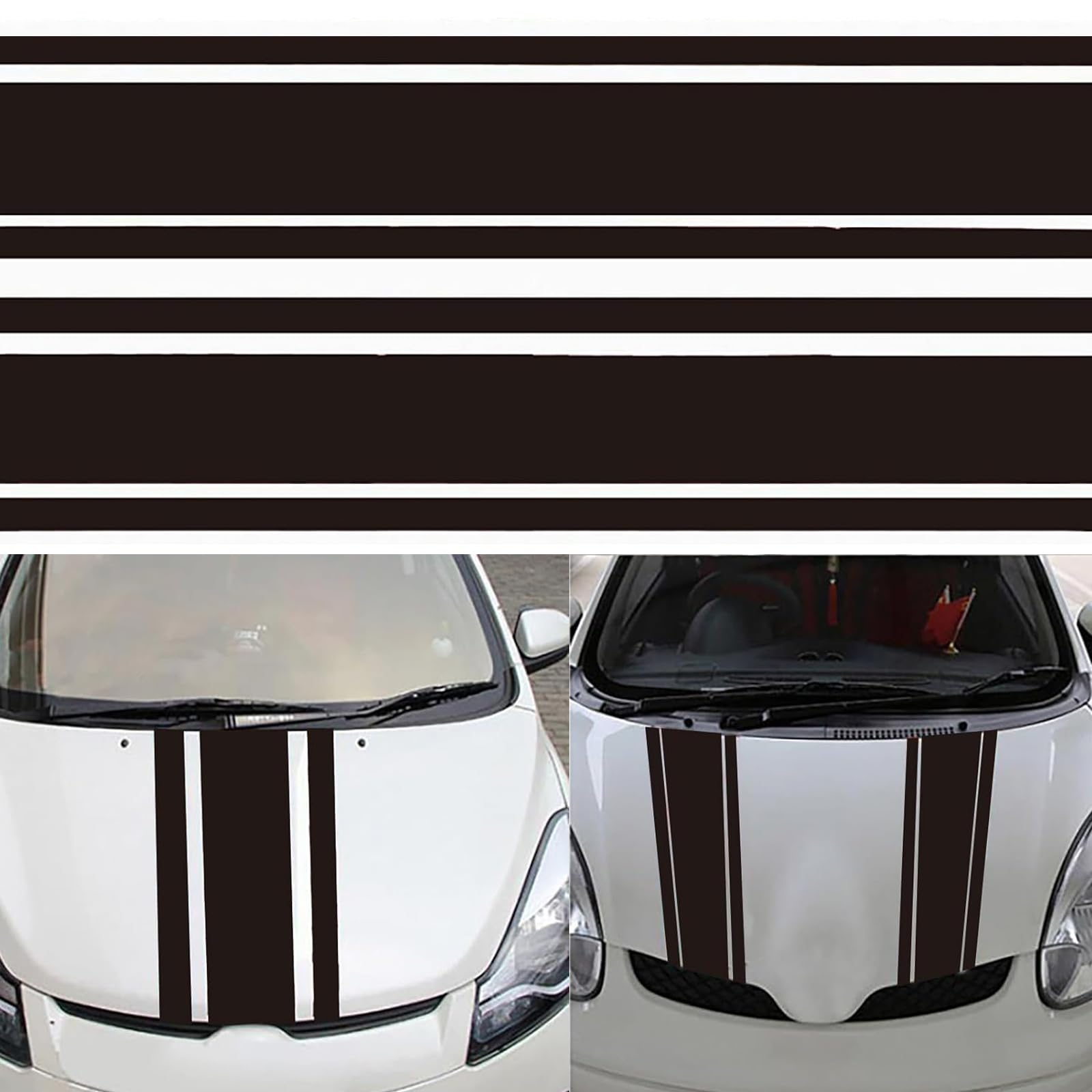 Amazon.com: Flygun 2 PCS Car Hood Sticker, 3.14" x 70.86" Self-Adhesive ...