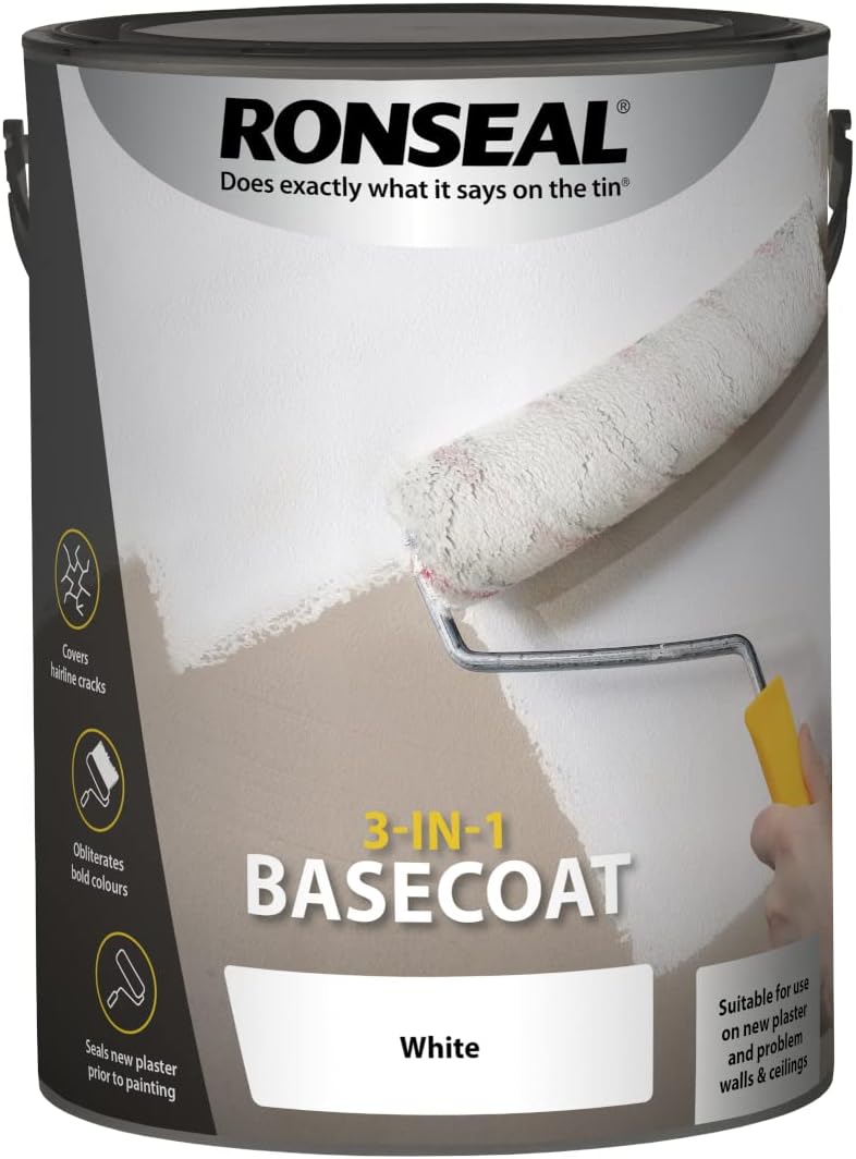 Everbuild Filler Coat Thick Base Coat, White, 5 Litre : Amazon.co.uk ...