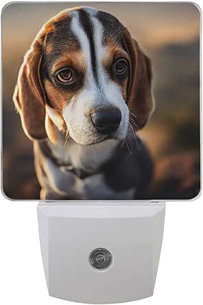 ZENWAWA Beagle Night Light 2 Pack Decorative Auto Dusk to Dawn Sensor ...