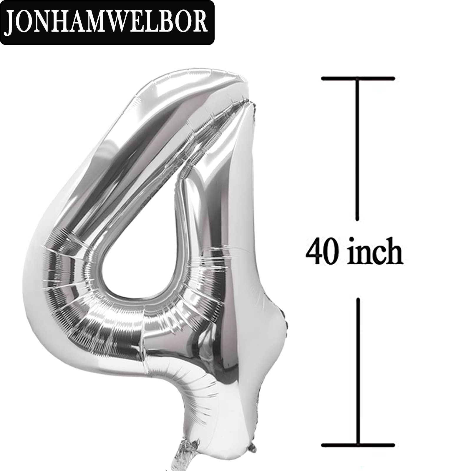 Snapklik.com : 40 Number Balloons Silver Giant Jumbo Big Large Balloons ...