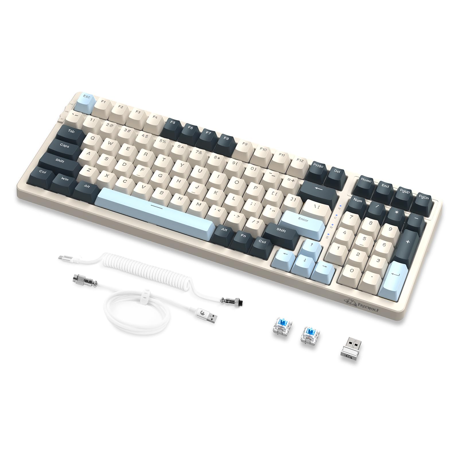 MAMBASNAKE K8 3-Mode Mechanical Keyboard, 2.4G Wireless Bluetooth ...