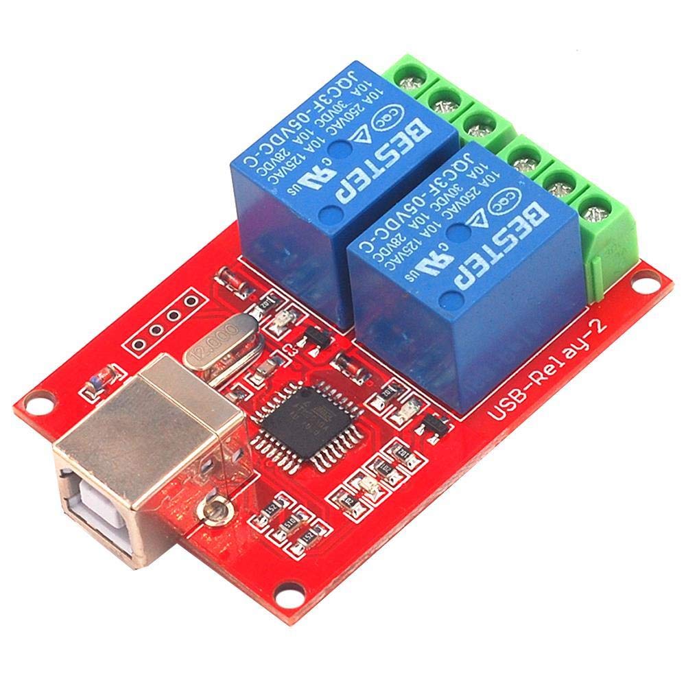 Amazon.com: 5V USB 2 Channel Relay Module Programmable Computer Control ...