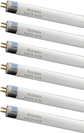 Accway (6 Pack) F8T5/WW 12’’ Linear Fluorescent Light Bulb, 8W Warm ...