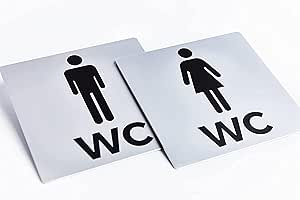 Bamodi XXL Cartel Aseos Adhesivo - Carteles WC Hombre y Mujer - Placa ...