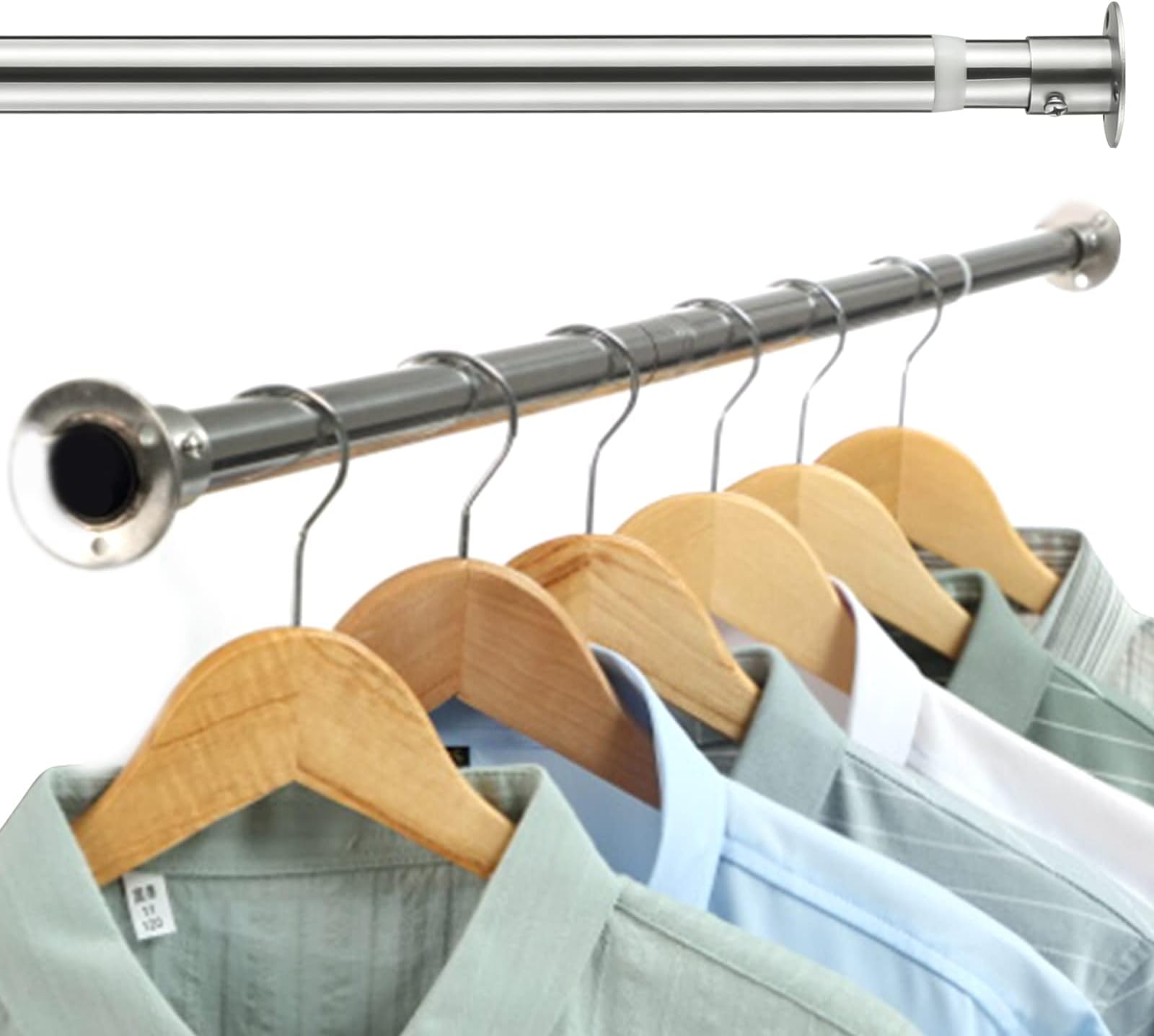 GTV Wardrobe Round Hanging Chrome Rail 25mm + End Supports in various ...