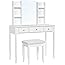 Amazon.com: VASAGLE Makeup Vanity Set, Dressing Table Set with Mirror ...