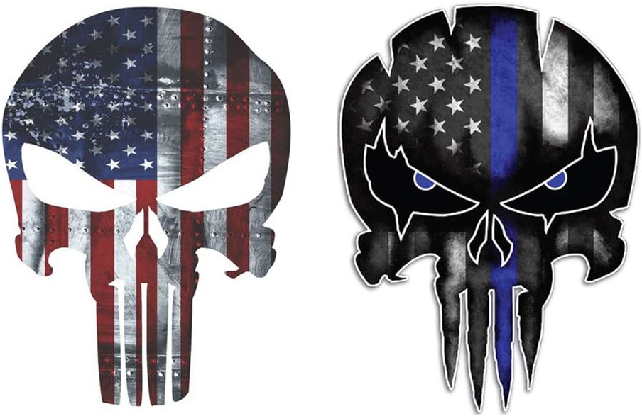 Amazon.com: Practlsol Car Decals, 2 Pack Punisher Skull Decal ...