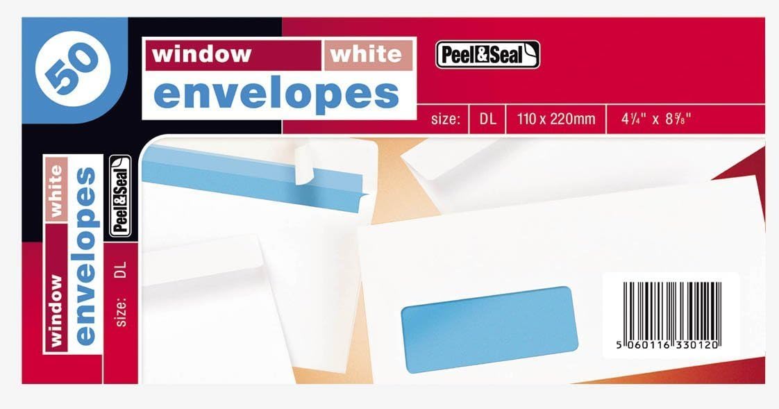 DL White Window Envelopes Self Seal by Club : Amazon.co.uk: Stationery ...