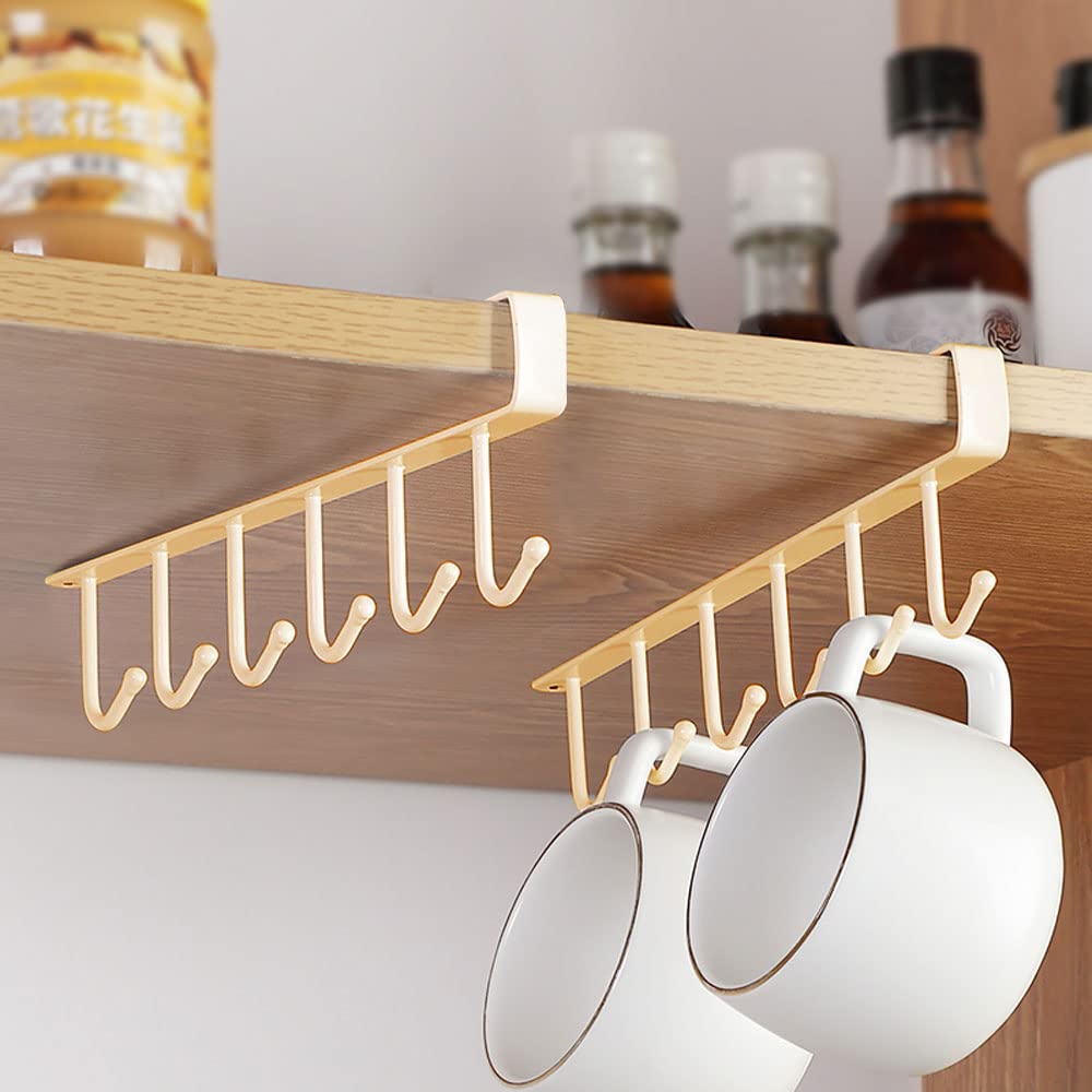 Mug Hooks Under Shelf Cabinet - 2PCS Mug Holder Cups Storage Rack Mug ...