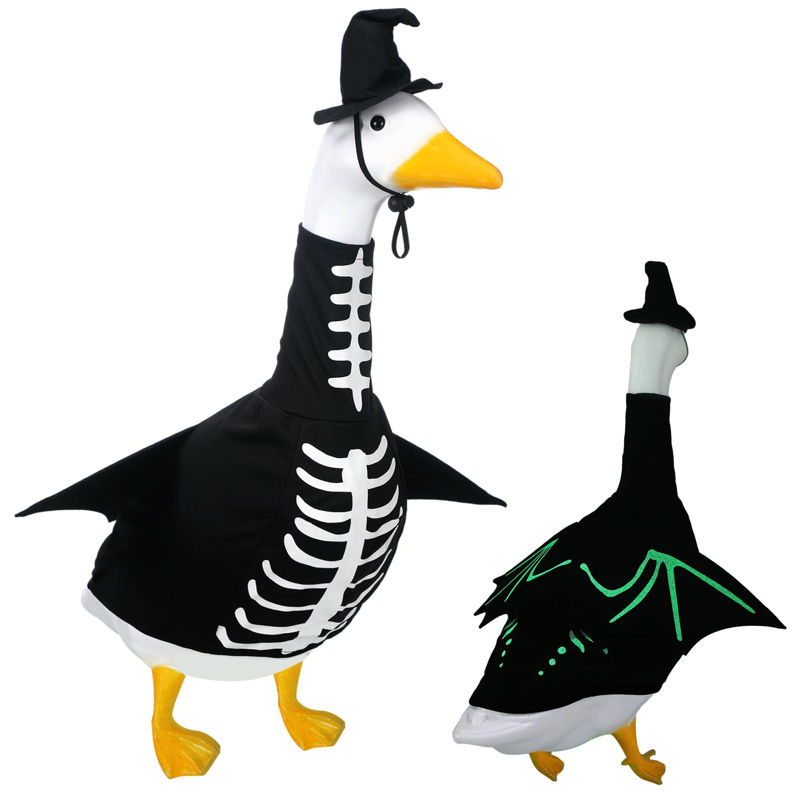 Amazon.com : Locmeo Skeleton Goose Outfit Glow in The Dark Bones Goose ...