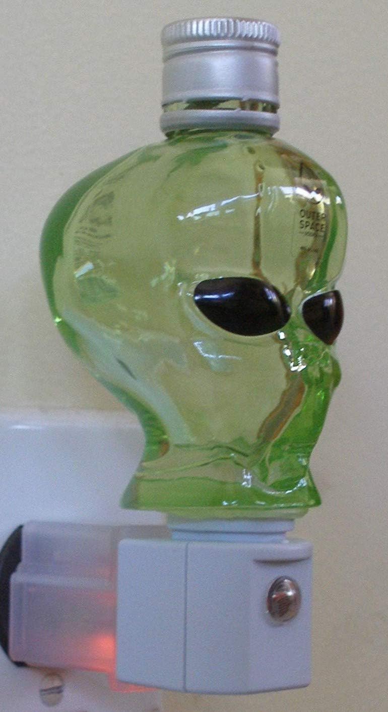 Outer Space Vodka Alien Head Green Glass Bottle Night Light - - Amazon.com