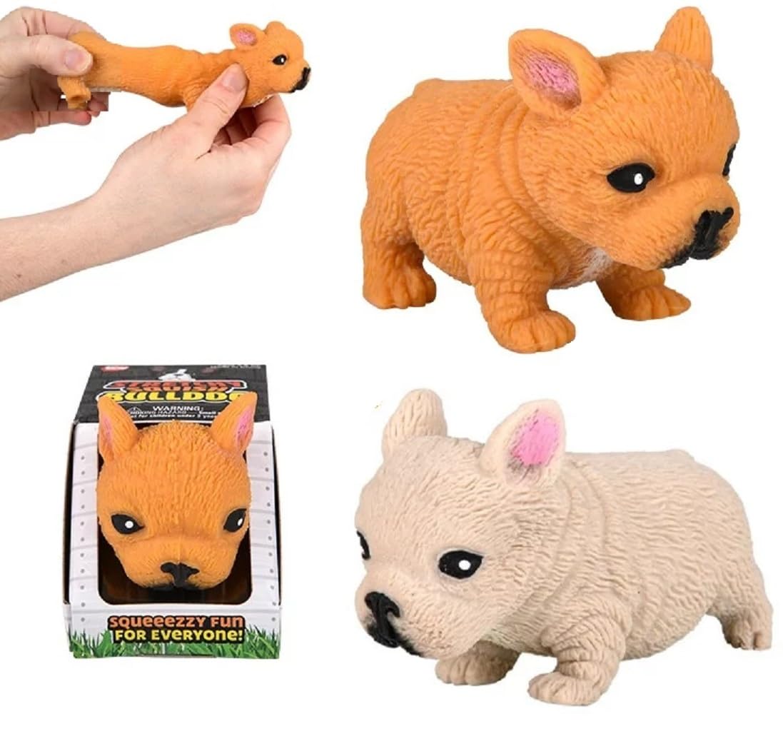 Amazon.com: Squishy Stretchy Bulldog (2.5" to 6.5") Rubber Fidget ...