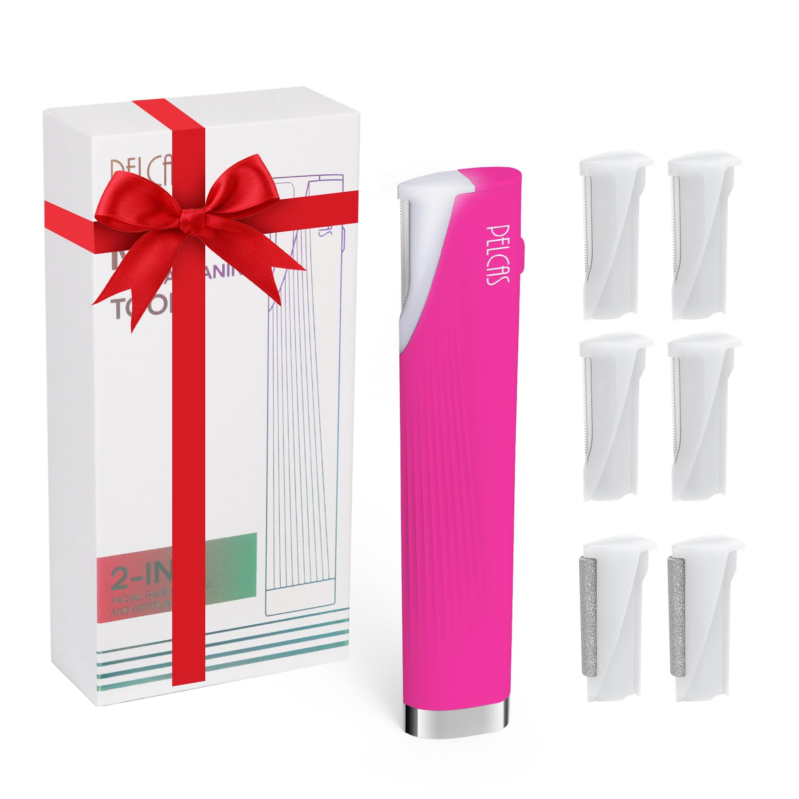 PELCAS Electric Dermaplaning Tool Kit with LED Light, Mini Face ...