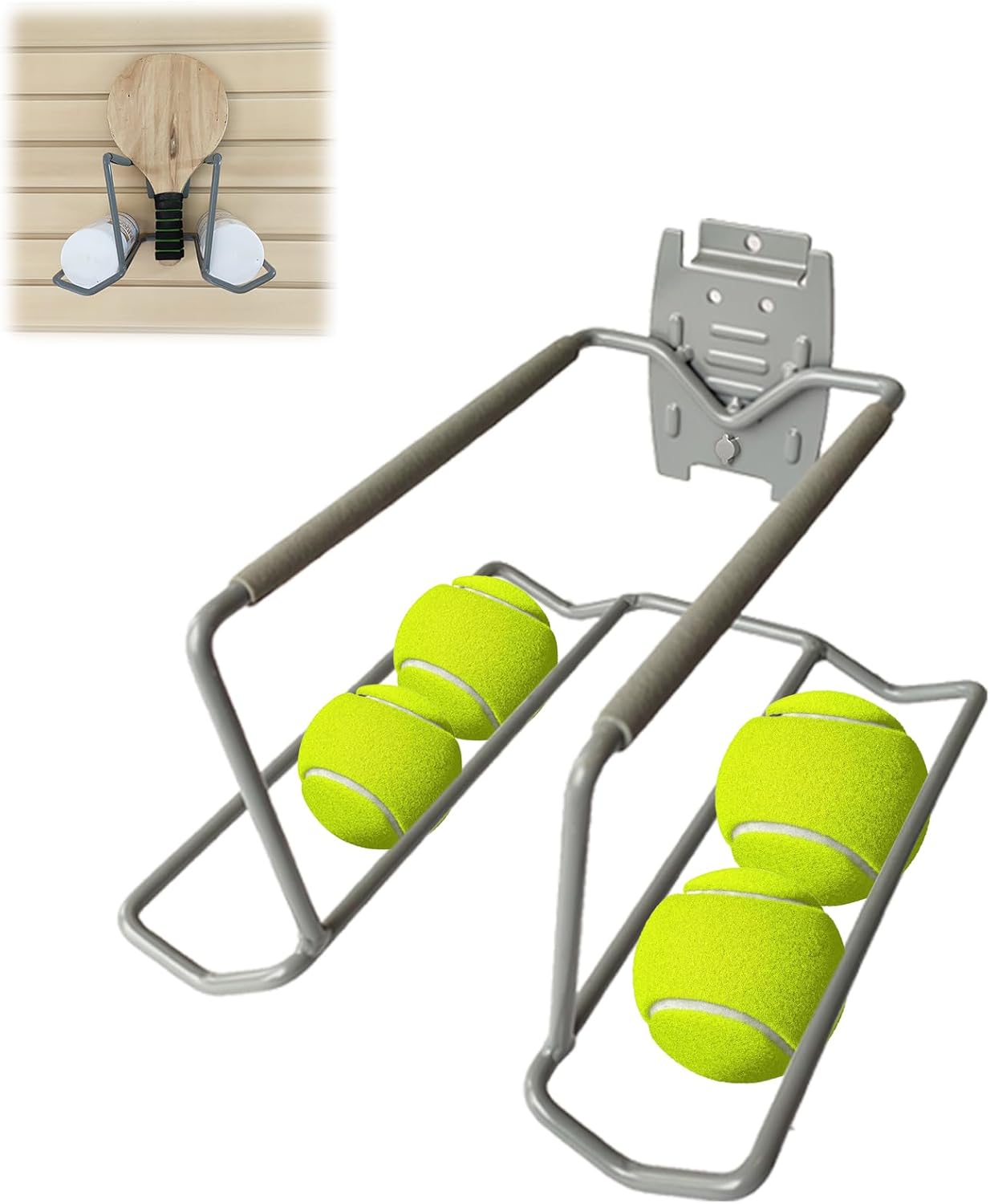 Amazon.com: HamRoRung Tennis Racket Holder, Wall-Mounted Sports Gear Storage Rack, Ping Pong ...