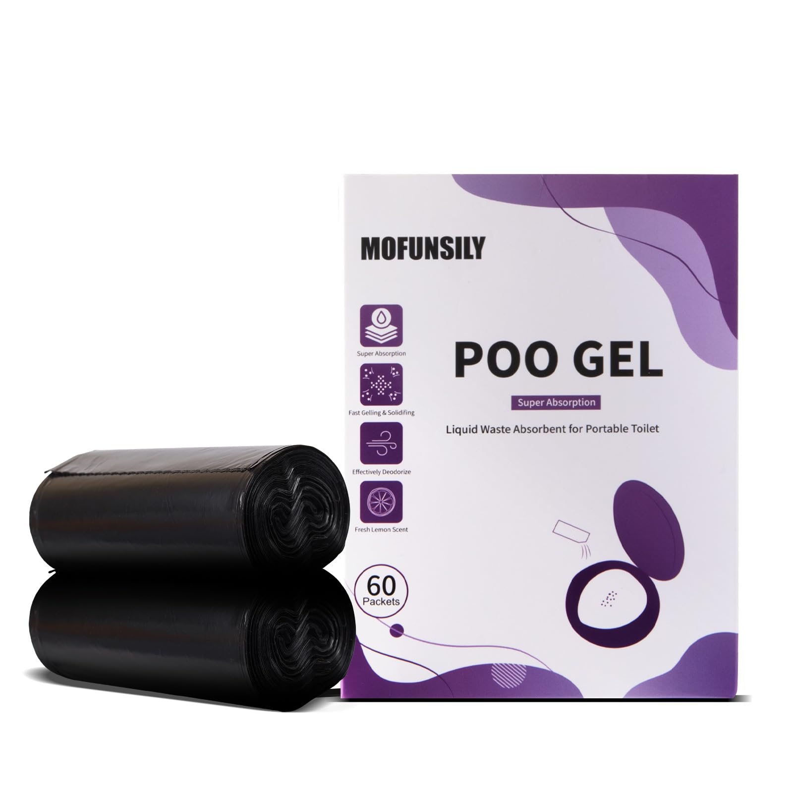 Snapklik.com : MOFUNSILY Camping Toilet Poo Powder 60 Pack + 40 ...